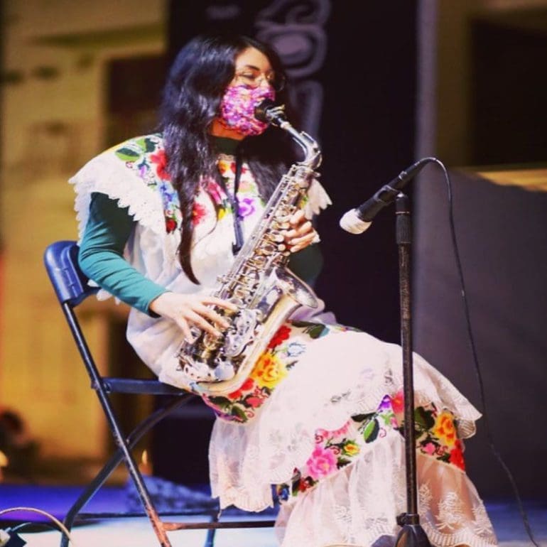Mexican saxophonist endures near fatal acid attack, returns to the stage